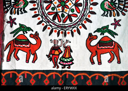 India, Gujarat, Kutch, Bhuj, textile village of Bhujodi, textile ...