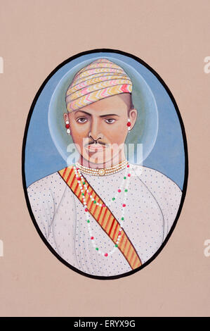 Miniature painting of Maharao Umed Singh Stock Photo - Alamy