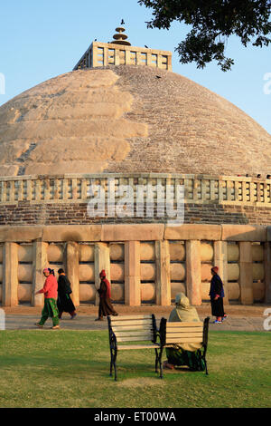 Stupa 1 constructed by king Ashok ; Sanchi ; Madhya Pradesh ; India ...