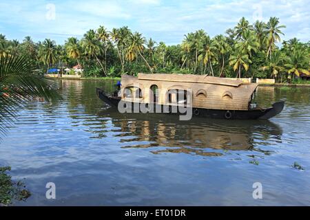 Kerala backwaters in Alleppey In India, water channels, small villages ...