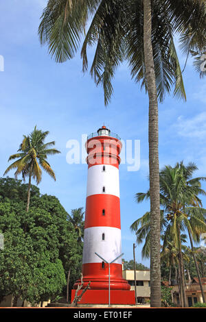 Alleppey Lighthouse and palm trees, Kerala, India, Asia Stock Photo - Alamy