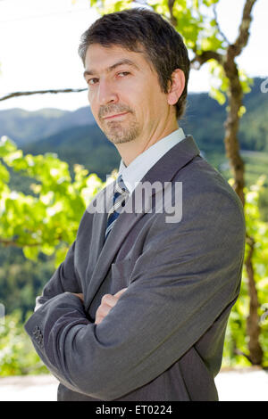 businessman thinking about security Stock Photo - Alamy