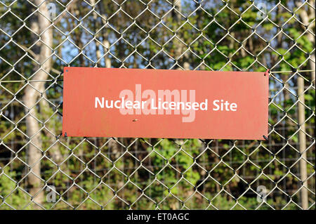 Nuclear Licensed Site sign. The Low Level Waste Repository (LLWR) is ...