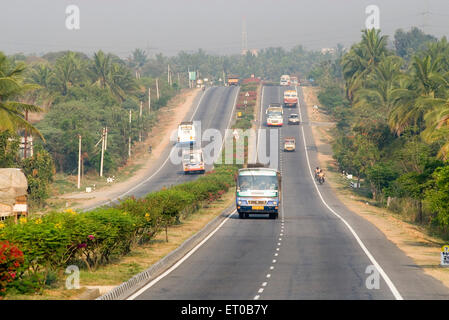 National Highway NH7 with car bus truck near Hosur ; Tamil Nadu ; India ...