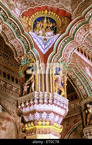 A vertical statue of a God in the Thanjavur Periya Kovil in Tamil Nadu ...