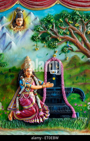 Statues of Lord Shiva and Goddess Parvathi in a park, Kailasagiri Park ...