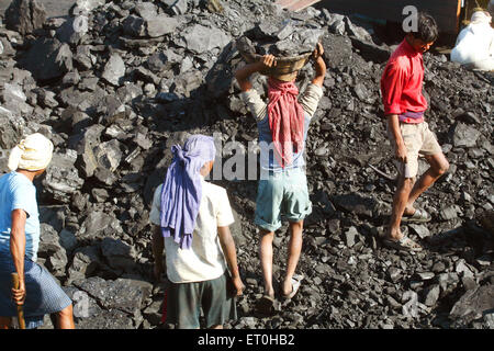 men working coal mine, Jamshedpur, Jharkhand, India, Indian life Stock ...