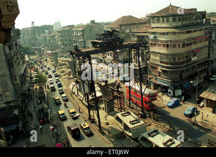 Construction of J J flyover on busy Mohammad Ali road in Bombay Mumbai ...