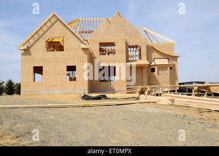 New home construction wood framing details of a second floor Stock ...