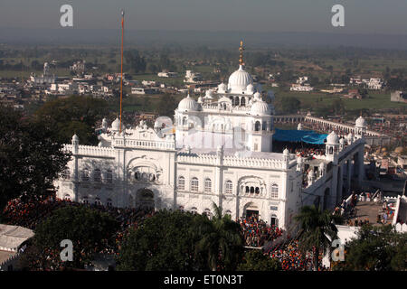 Aerial view of Anandpur Sahib gurudwara in Rupnagar district in Punjab ...