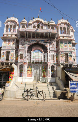Painted dwarkadhish temple ; Fatehpur ; Rajasthan ; India Stock Photo ...
