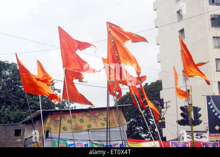Saffron flags, Hindu flags, India, Asia Stock Photo - Alamy