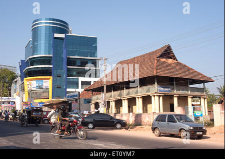 old and new buildings ; M G Road ; Trivandrum ; Thiruvananthapuram ...