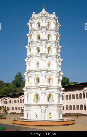 Lamp tower at shri mangesh temple at priol, Ponda, Goa, India, Asia ...