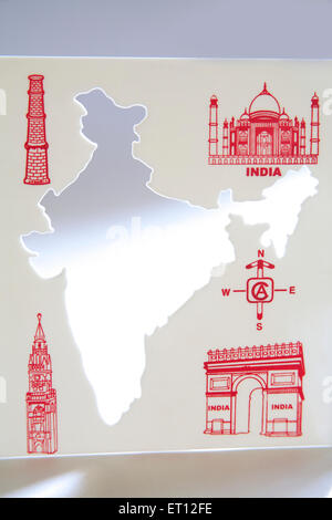 India map outline Stock Photo - Alamy