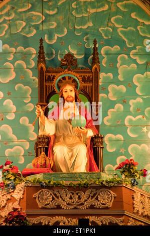 Statue of christ jesus in santa cruz basilica ; Cochin Kochi ; Kerala ...