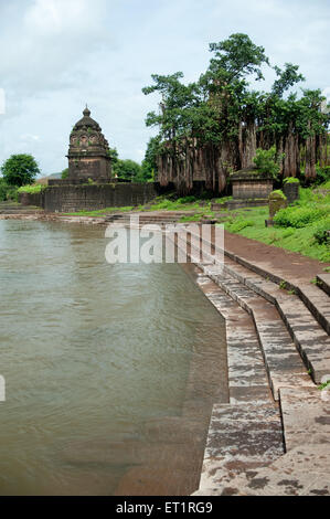 Shrine and ghats krishna river at Limb, Satara, Maharashtra, India ...