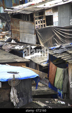 Slum in behrampada at anant kanekar marg ; Bandra ; Bombay Mumbai ...