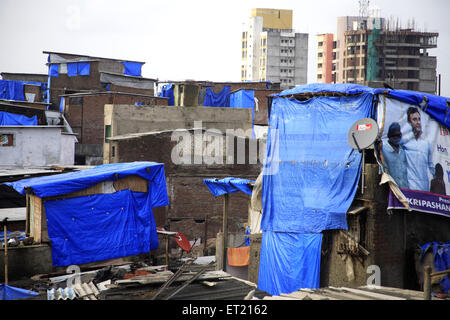 Slum in behrampada at anant kanekar marg ; Bandra ; Bombay Mumbai ...