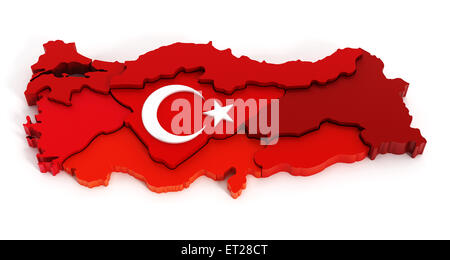 Turkey map and flag isolated on white background Stock Photo - Alamy