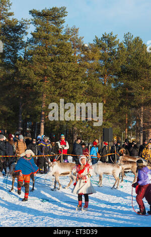 Arctic Circle, Lapland, Scandinavia, Sweden, winter landscape Stock ...