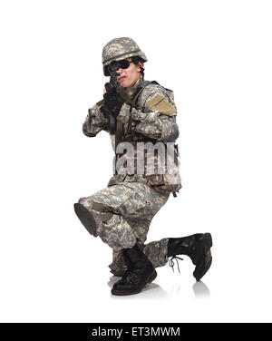 US Army Ranger aiming rifle Stock Photo - Alamy