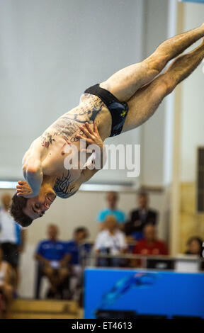 Rostock, Germany. 11th June, 2015. Hungarian divers Villo Kormos and ...