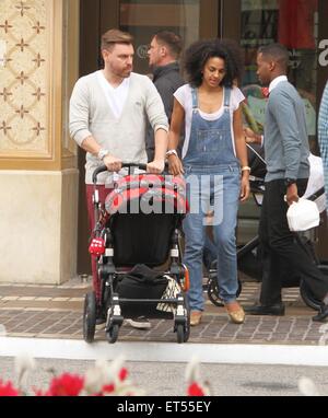 Marsha Thomason takes her family shopping at The Grove in Hollywood ...