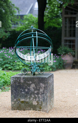 A spherical sundial in Gutersloh Botanical Gardens, Germany Stock Photo ...