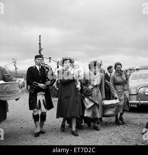 Evacuation of Island of Soay. Some of the 27 people of Soay Island ...
