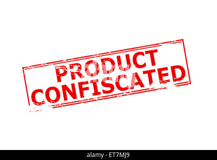 Rubber stamp with text product confiscated inside, vector illustration ...