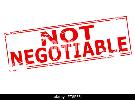 Rubber stamp with text not negotiable inside, vector illustration Stock ...