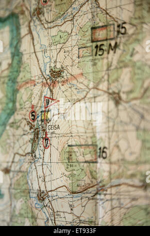 Geisa, Germany, a map in the museum Point Alpha memorial Stock Photo ...