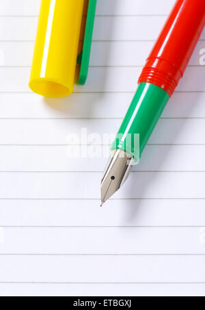 colourful fountain pen without cap Stock Photo - Alamy