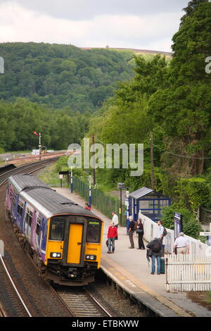 Passengers on the Manchester to Sheffield train, England, UK. Railway ...