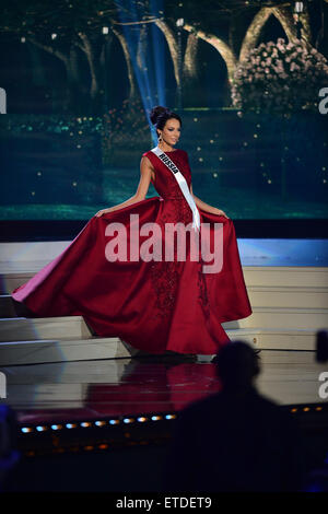 Miss Universe contestant Yulia Alipova from Russia models a selection ...