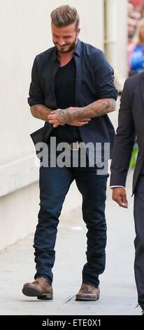 David Beckham arriving at the ABC studios for an interview on Jimmy ...