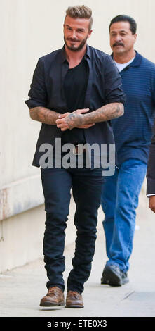 David Beckham arriving at the ABC studios for an interview on Jimmy ...