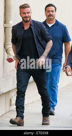 David Beckham arriving at the ABC studios for an interview on Jimmy ...
