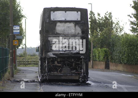 Burnt out bus Stock Photo - Alamy