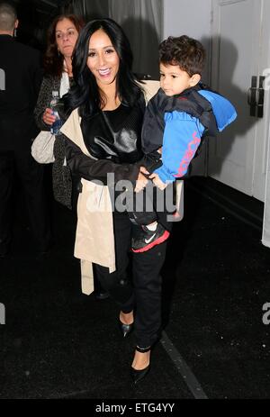Nicole Polizzi with her son, Lorenzo during Mercedes-Benz Fashion Week ...