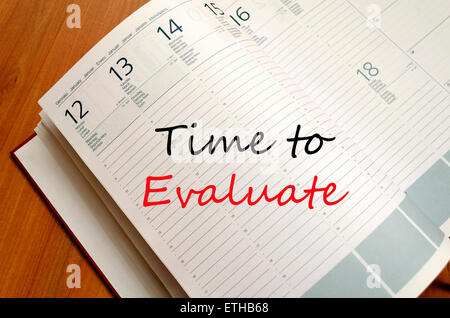 Time to Evaluate Clock Review or Assessment Management Stock Photo - Alamy