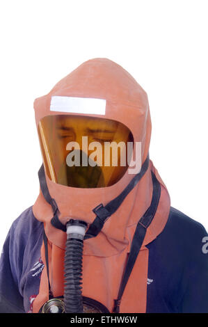 self-rescuer gas mask isolated on white background Stock Photo - Alamy