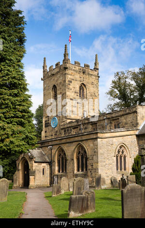 UK, England, Derbyshire, Eyam, Parish Church of St Lawrence, William ...