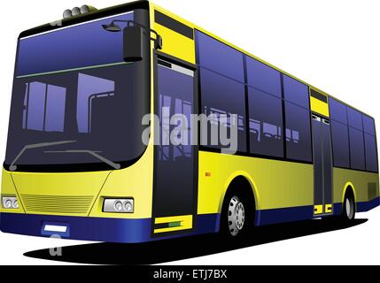 Yellow city bus. Coach. Vector illustration Stock Vector Image & Art ...