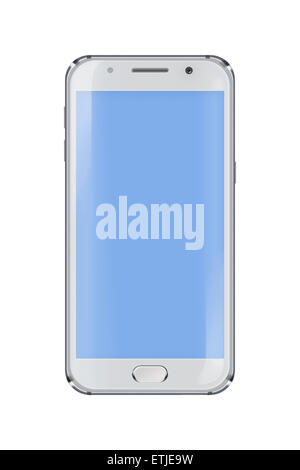 Smartphone with blue screen isolated on white - iphone Stock Photo - Alamy