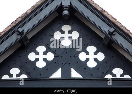 Decorative gable end of Tudor house in Chester, England Stock Photo - Alamy