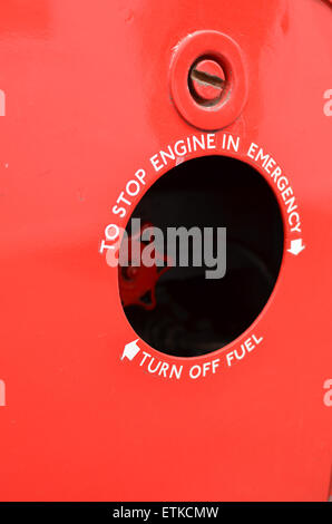 The Emergency stop button on a bus in Mahon , Menorca , Balearic ...