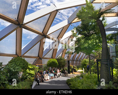 The Canary Wharf Roof Garden, and tropical garden above the new Canary Wharf Crossrail station ...