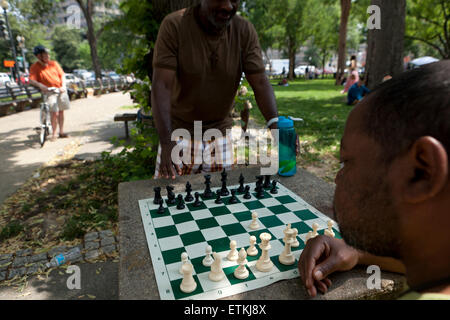 Public chess table in Washington Square Park in Greenwich Village in ...